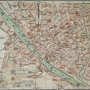 1895 Antique City Map of FLORENCE. FIRENZE. ITALIA. Tuscany. 129 Years ...