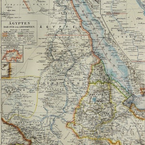 1897 Antique Map of EGYPT. CAIRO. ALEXANDRIA. 127 Years Old Chart - Etsy