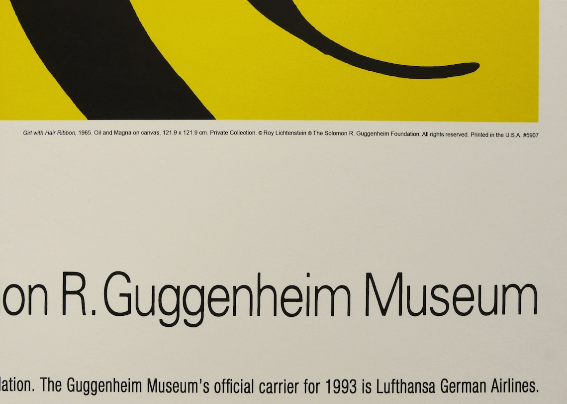 ROY LICHTENSTEIN: girl With Hair Ribbon, Original Exhibition Poster for ...