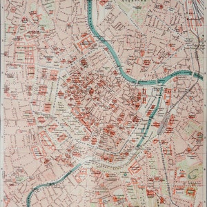 1898 Antique City Map of VIENNA, AUSTRIA. Wien. 126 Years Old Town Map ...