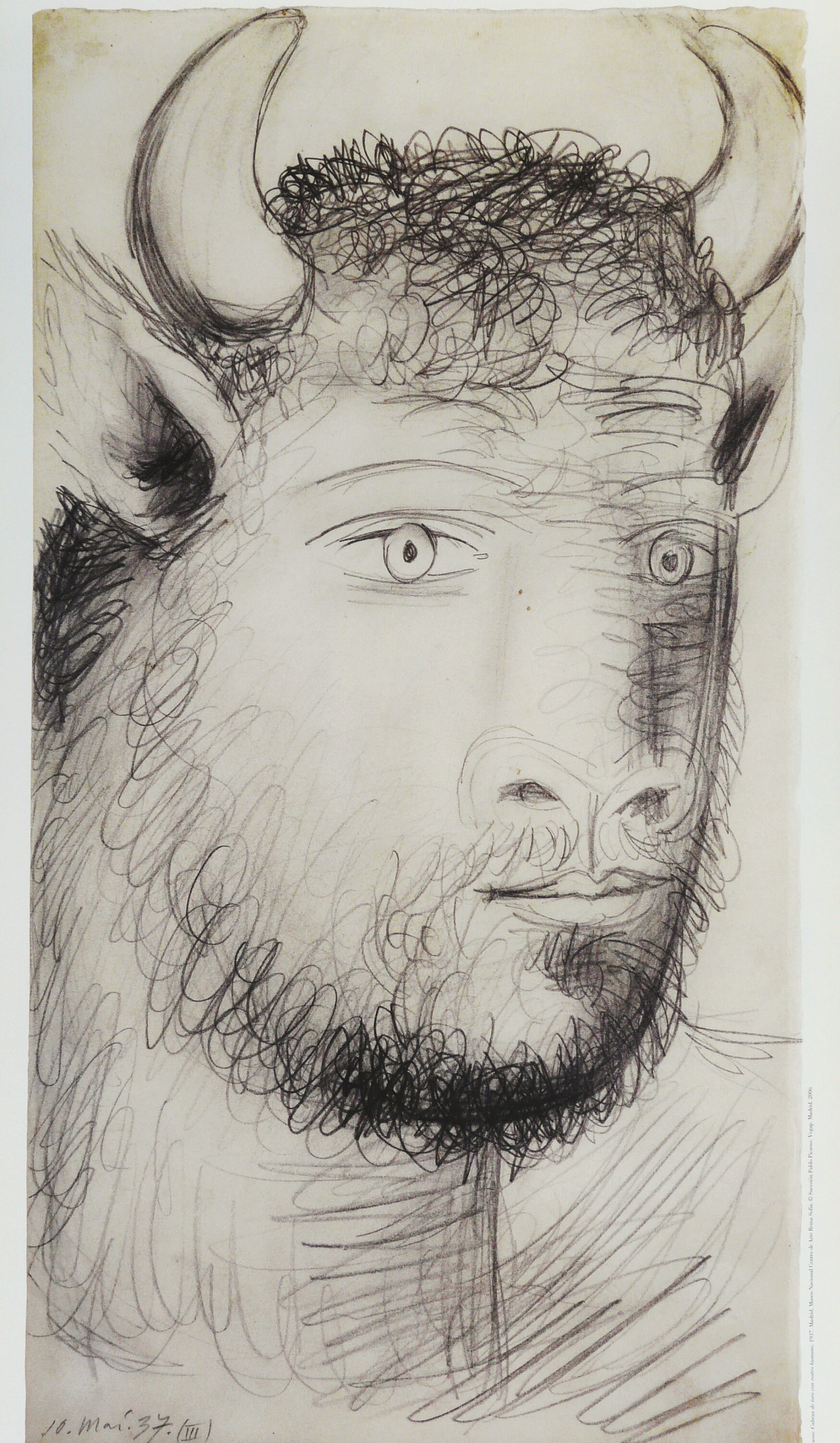 PABLO PICASSO: Head of a Bull With a Human Face, Original Exhibition ...
