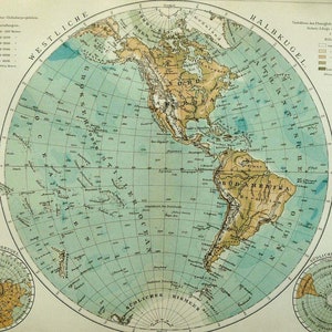 1895 Antique WORLD MAP of AMERICA. America Map. Mappa Mundi. North ...