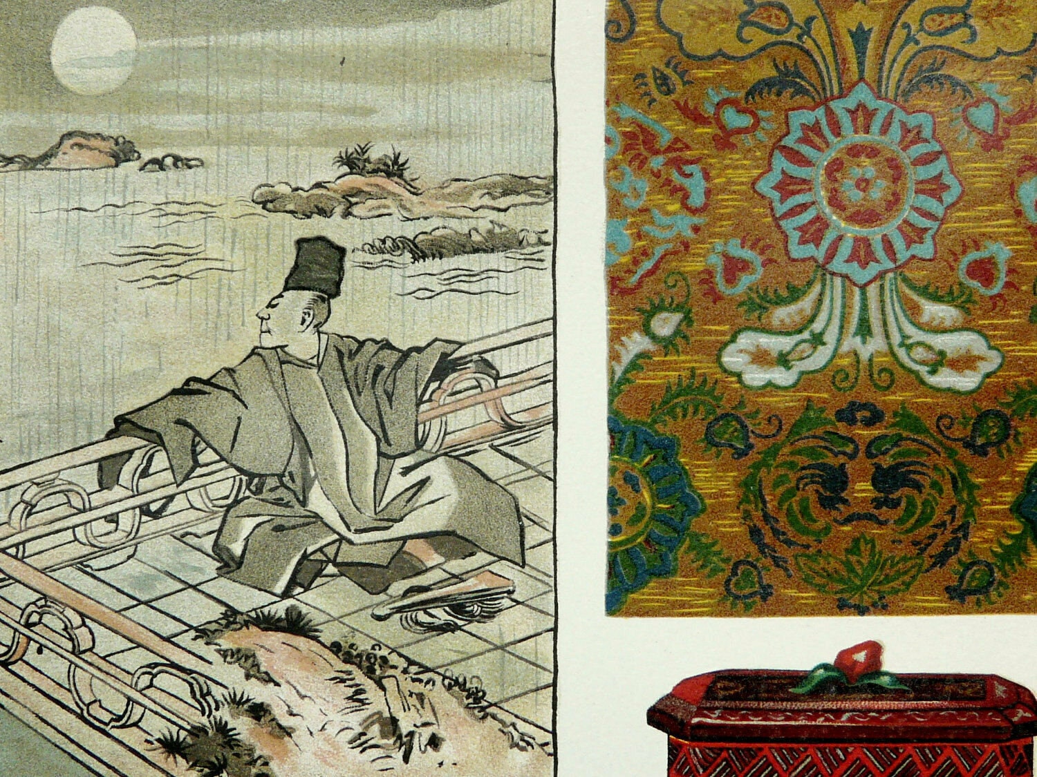 1897 Antique Lithograph of JAPANESE CULTURE. Japanese Art. Japan. Vases ...