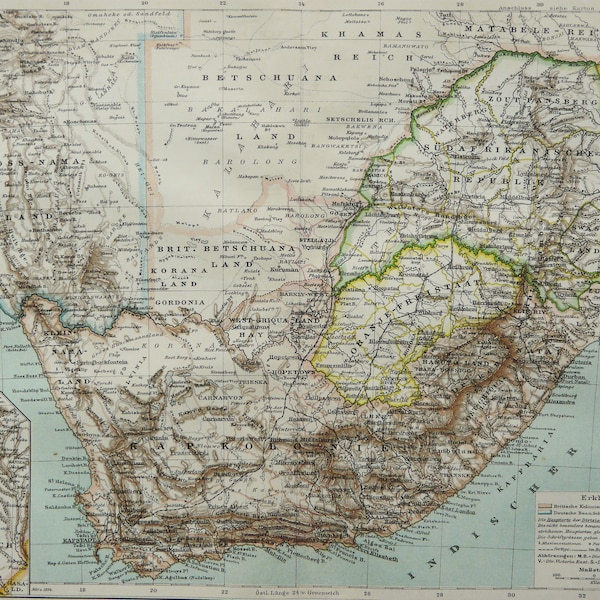 Old Map of Namibia - Etsy