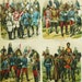 1897 Antique Lithograph of CAVALRY MILITARY UNIFORMS. Militaria ...