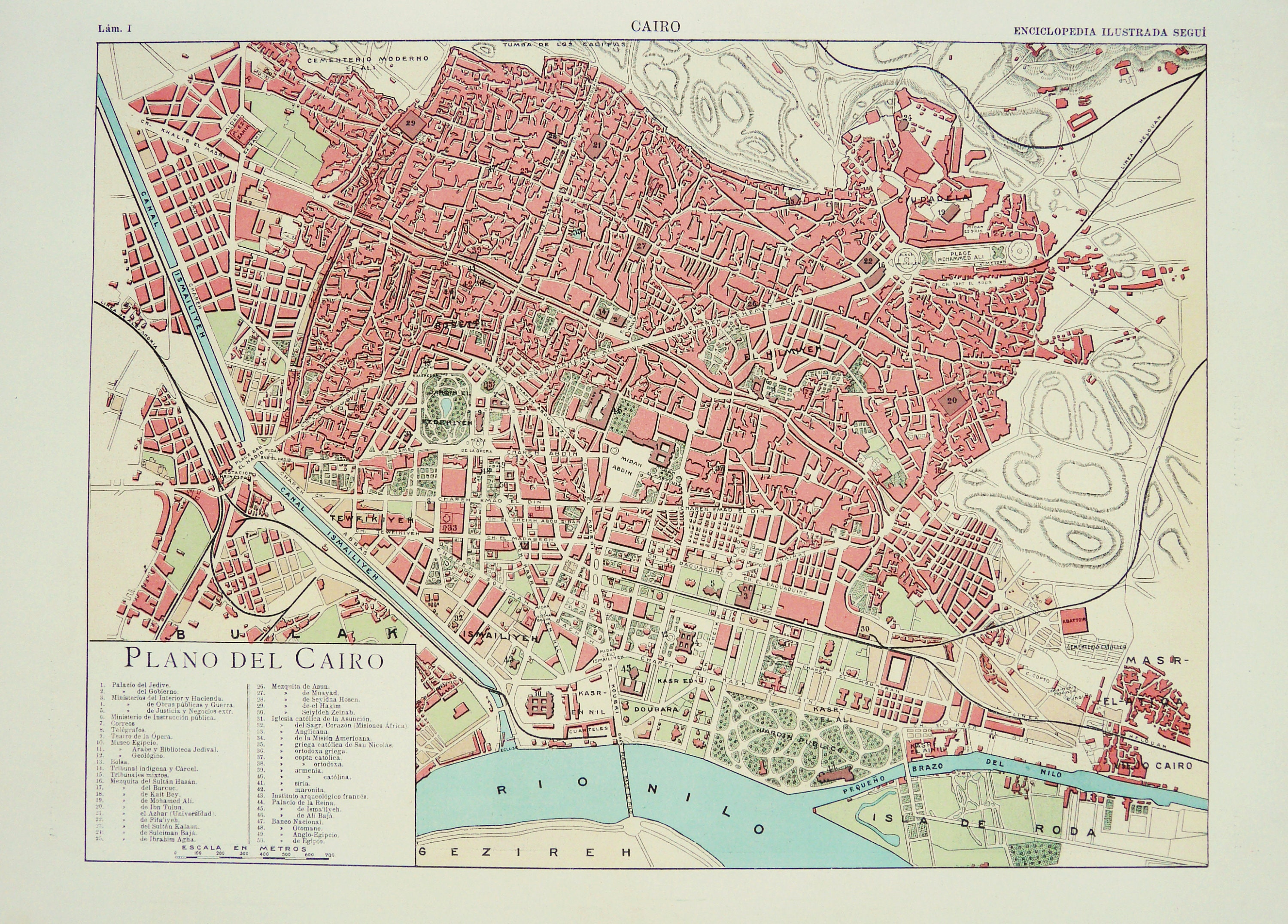 1900 Antique City Map of CAIRO, EGYPT. 123 Years Old Chart - Etsy