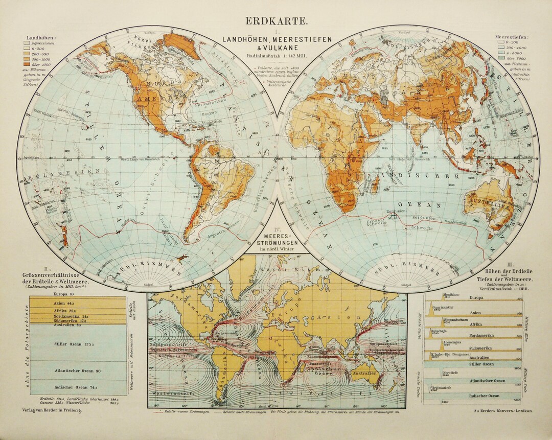 1900 Antique WORLD MAP of GEOLOGY. Volcanic Areas. Volcanoes. - Etsy