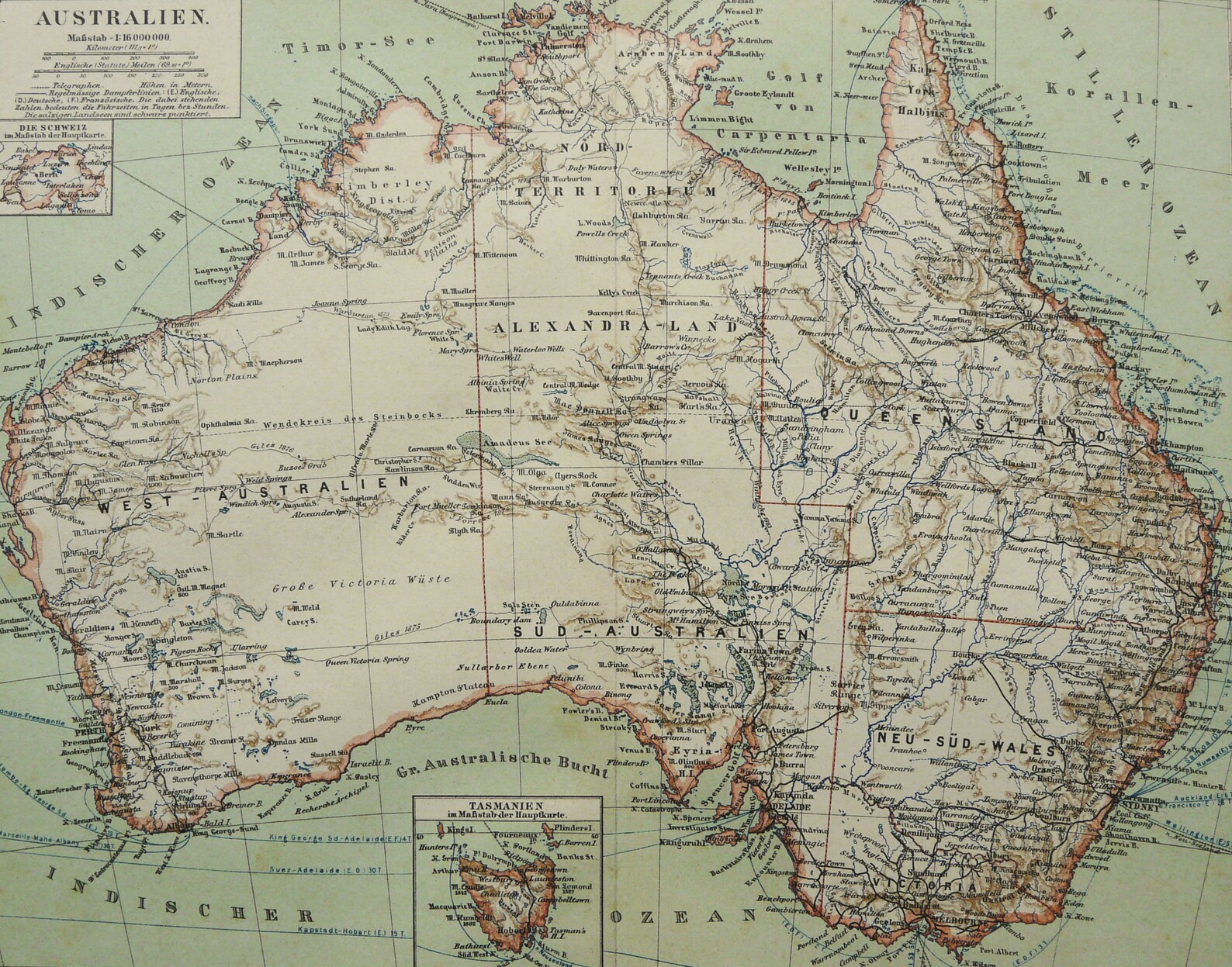 1890 Antique Map of AUSTRALIA. 133 Years Old Chart. - Etsy