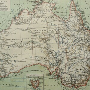 1890 Antique Map of AUSTRALIA. 133 Years Old Chart. - Etsy