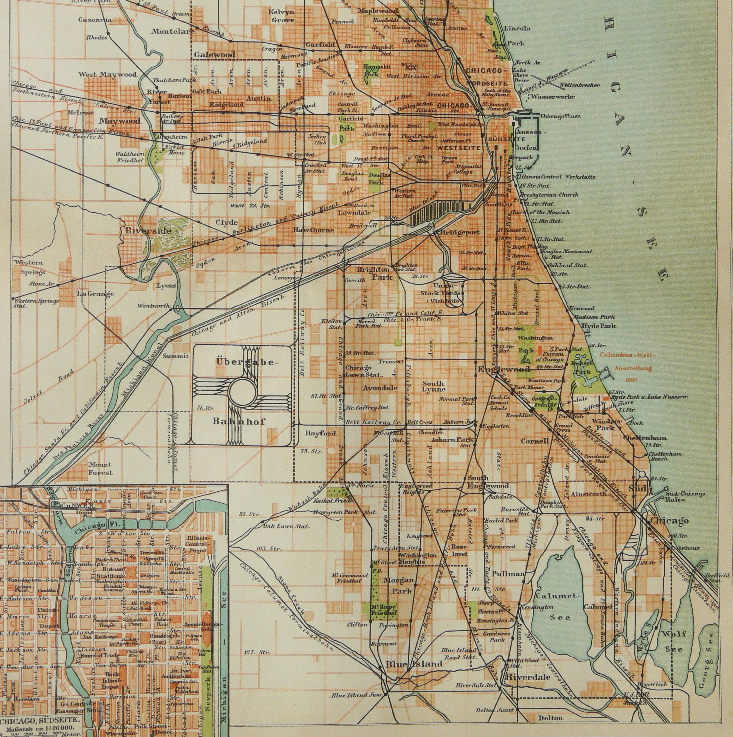 1900 Antique City Map of CHICAGO. 123 Years Old Town Map. - Etsy Canada
