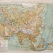 1895 Antique Physical Map of ASIA, Rivers and Mountains. Geology ...