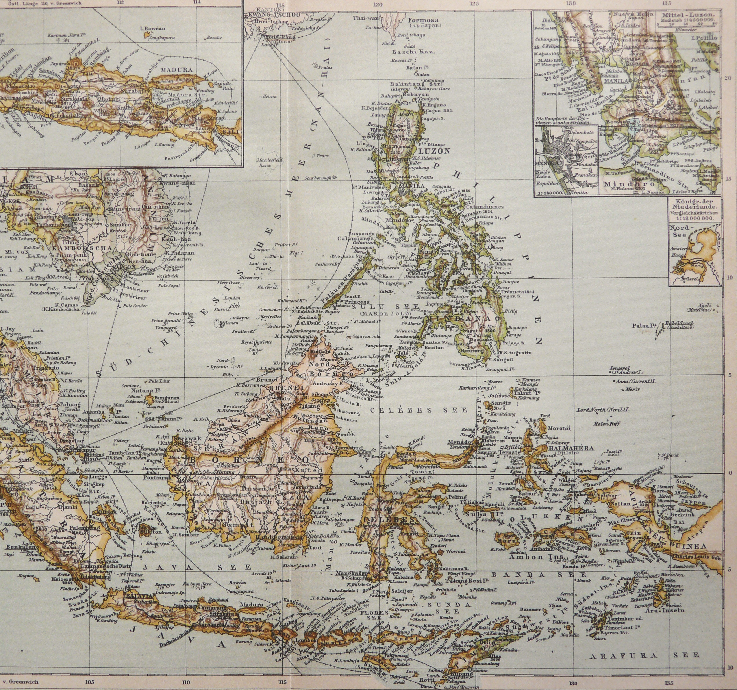 1895 Antique Map of INDONESIA SOUTHERN ASIA. Vietnam. - Etsy UK