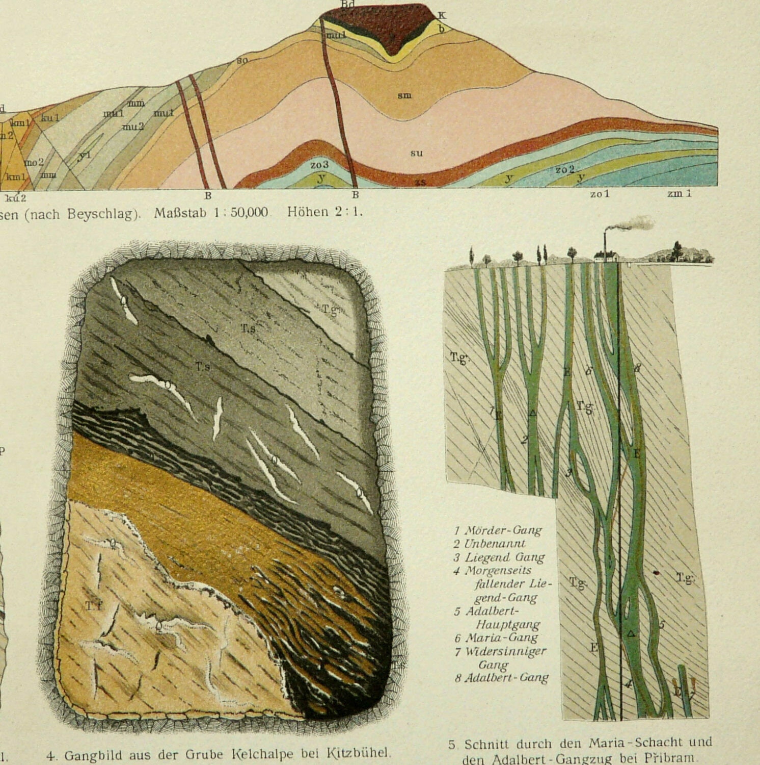 1897 Antique Lithograph of GEOLOGY. MINERALS. ROCKS. 126 Years - Etsy