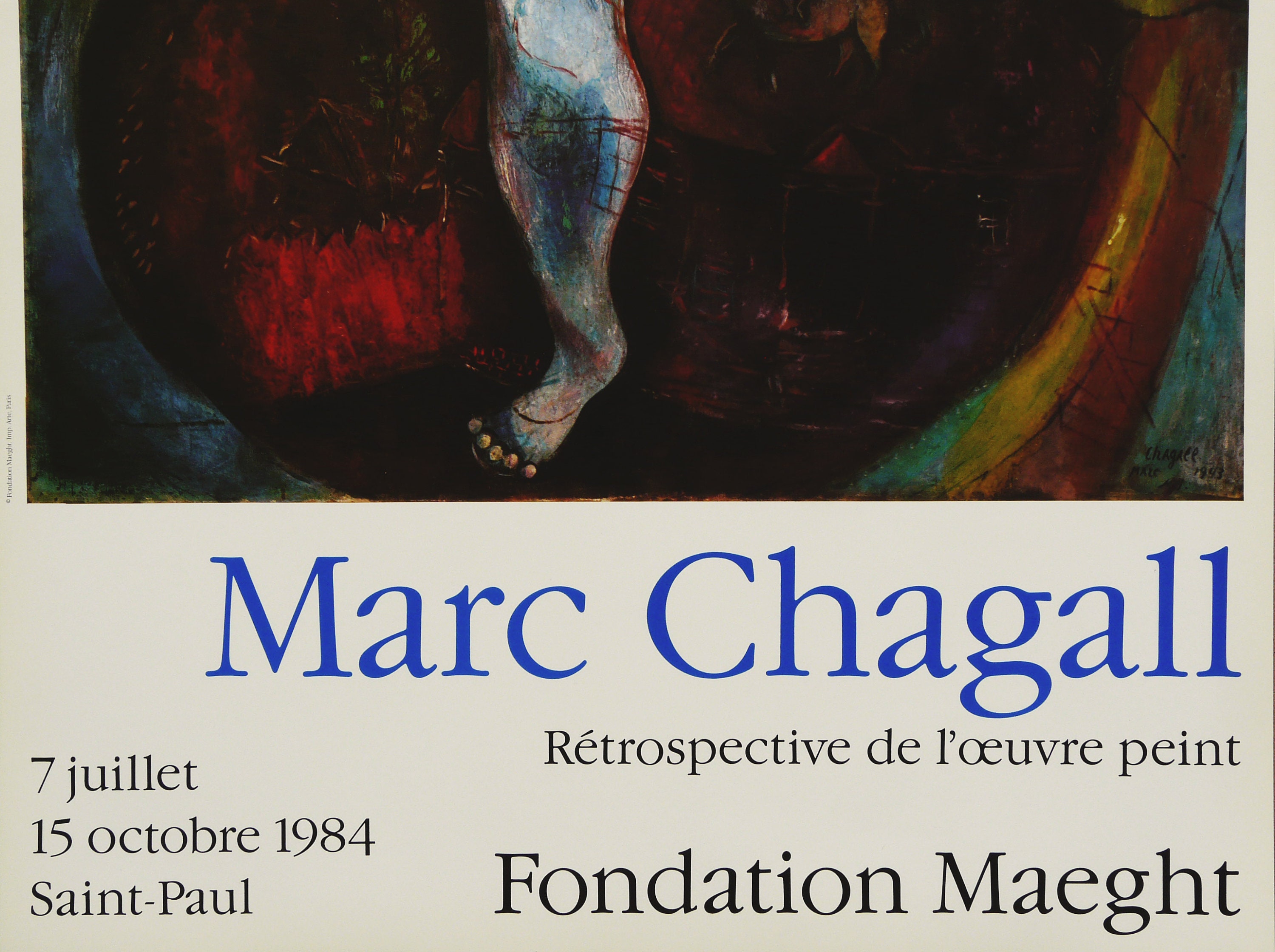 MARC CHAGALL, le Jongleur. Original Exhibition Poster for Fondation ...