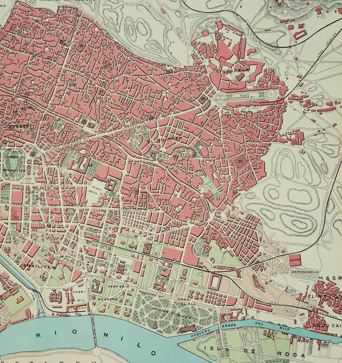 1900 Antique City Map of CAIRO, EGYPT. 124 Years Old Chart - Etsy