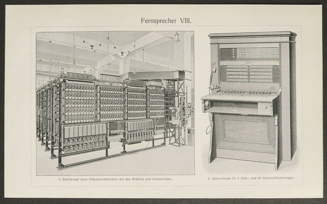 1900 Antique Print of ANCIENT TELEPHONES. PHONES. Telecomunications ...