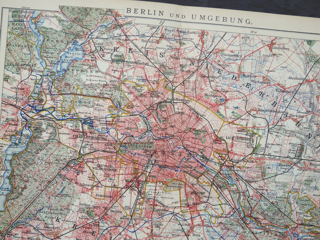 1900 Antique City Map of BERLIN, GERMANY. 124 Years Old Town Map. - Etsy