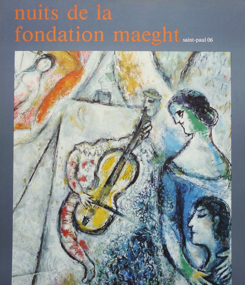 MARC CHAGALL, Exhibition Poster for Fondation Maeght, Provence, France ...