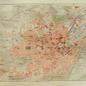 1897 Antique City Map of STUTTGART, GERMANY. 127 Years Old Town Map. - Etsy