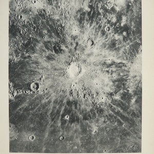 1937 Vintage Celestial Print of ASTRONOMY: MOON CRATERS. Lunar Craters ...