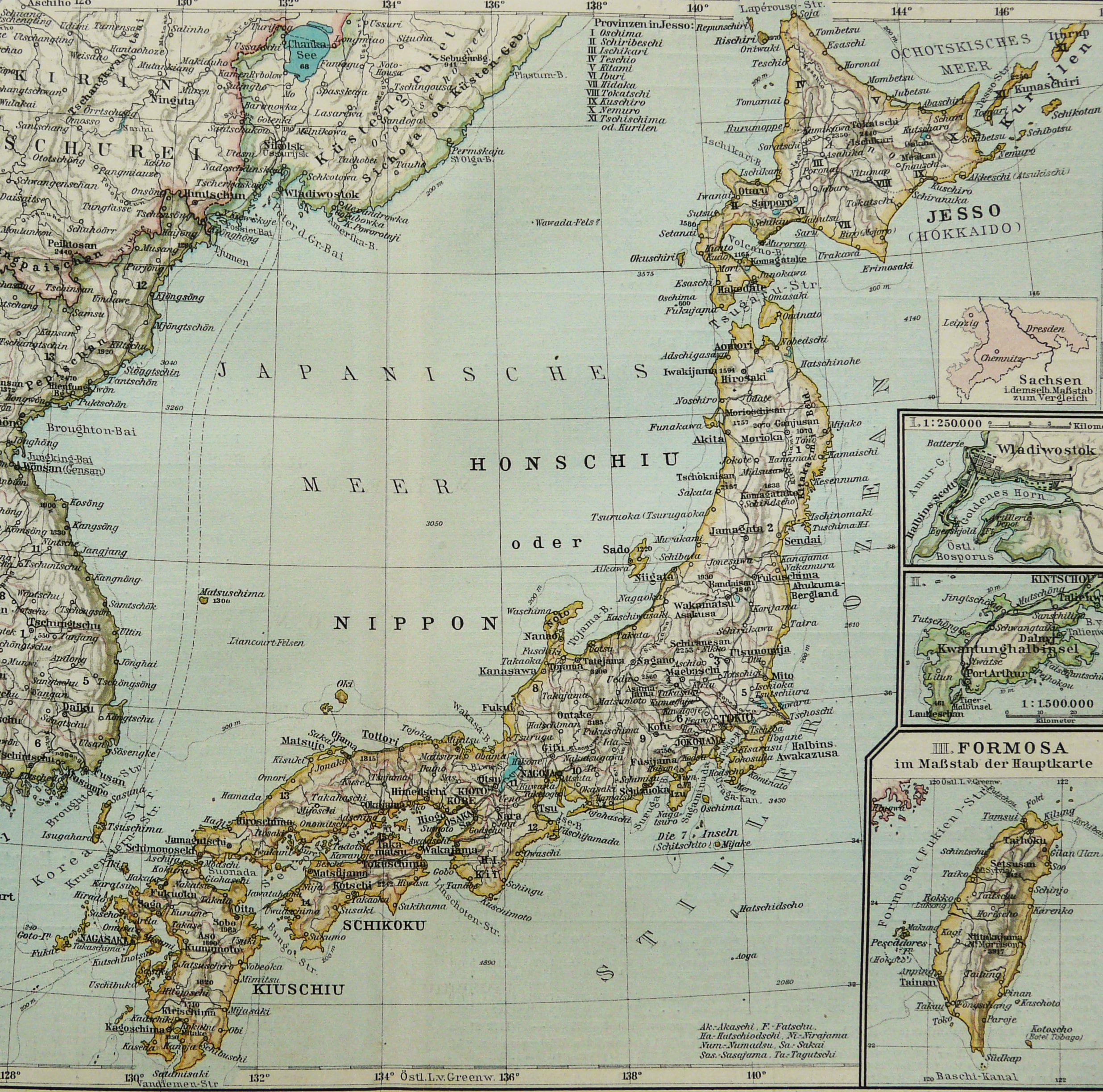 1900 Antique Map of JAPAN. Sea of Japan. Korea. 122 Years Old | Etsy