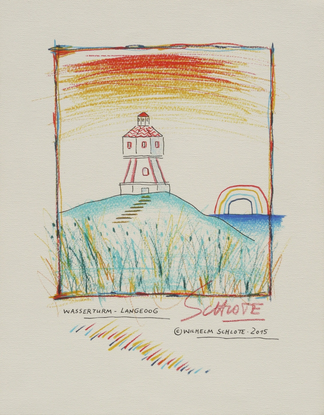 WILHELM SCHLOTE: "water Tower". Hand Signed Giclee Print on Canvas ...