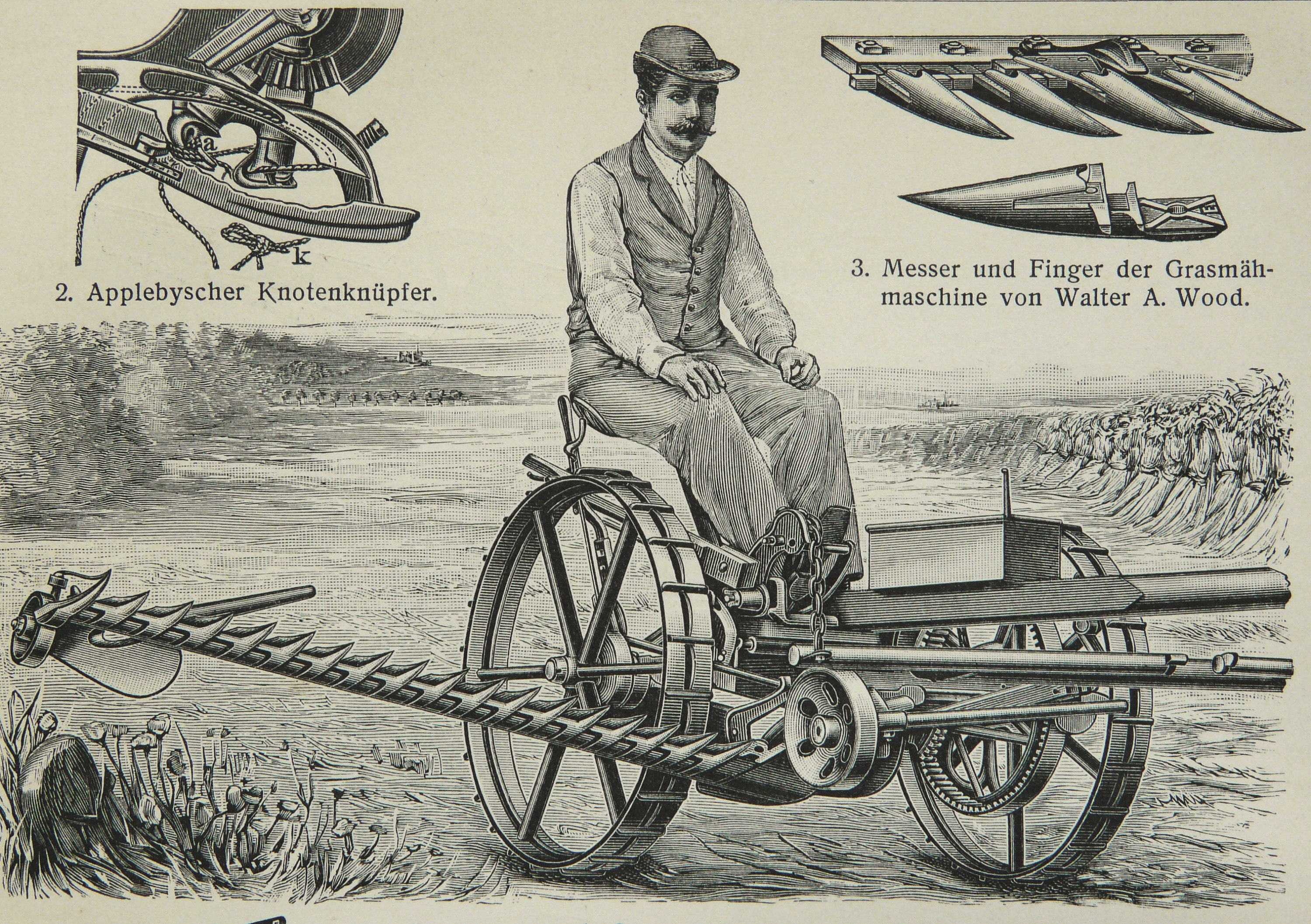 1897 Antique Print of ANTIQUE AGRICULTURAL MACHINERY. Farming ...