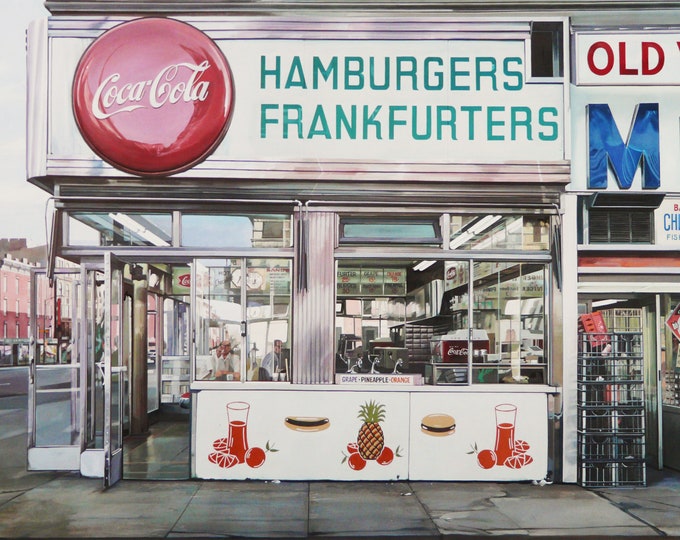 RICHARD ESTES: "nedick's, 1970". Original Art Poster for Museo Thyseen ...