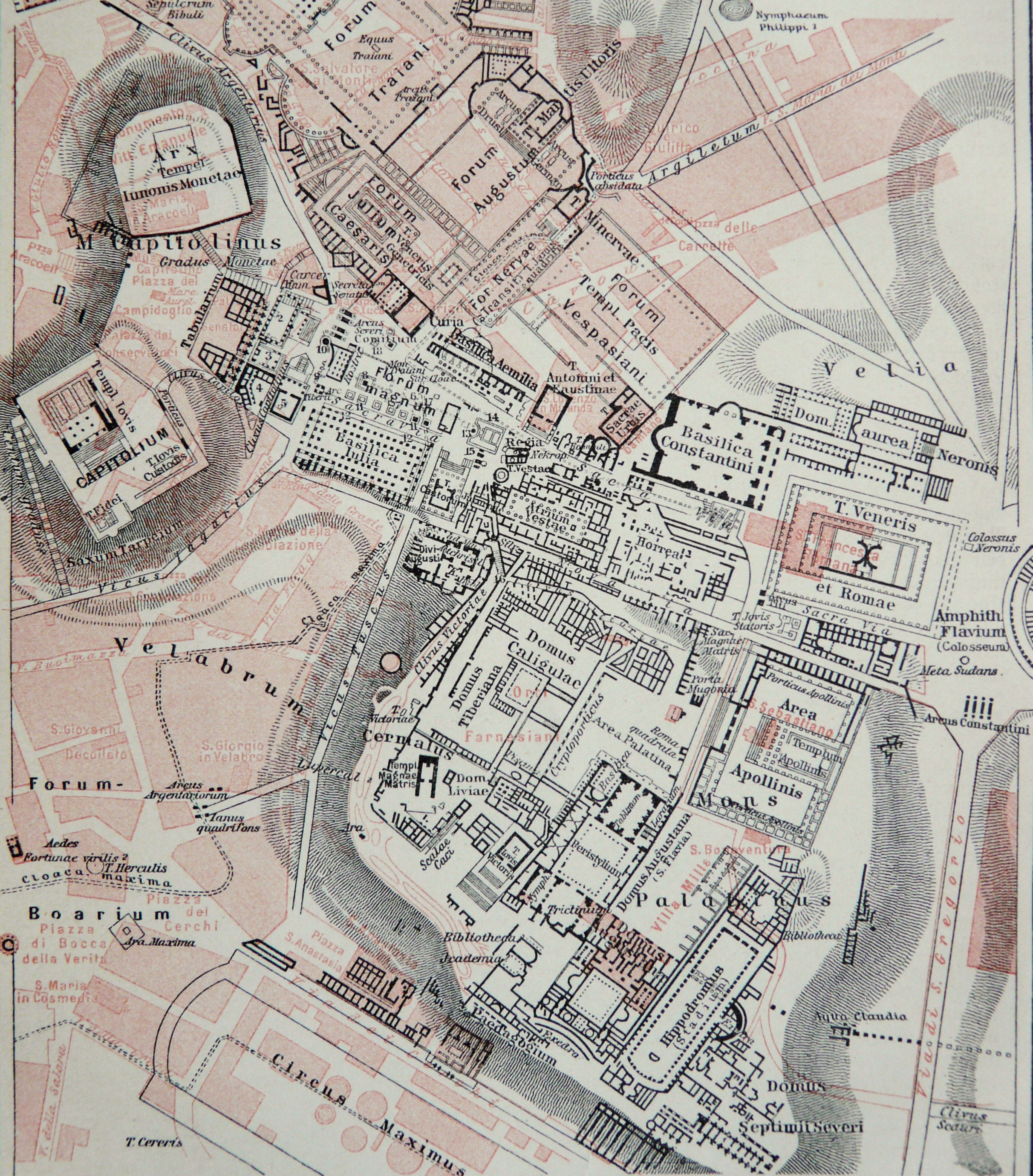 1897 Antique City Map of ANCIENT ROME. Roman Empire. 127 Years Old Town ...