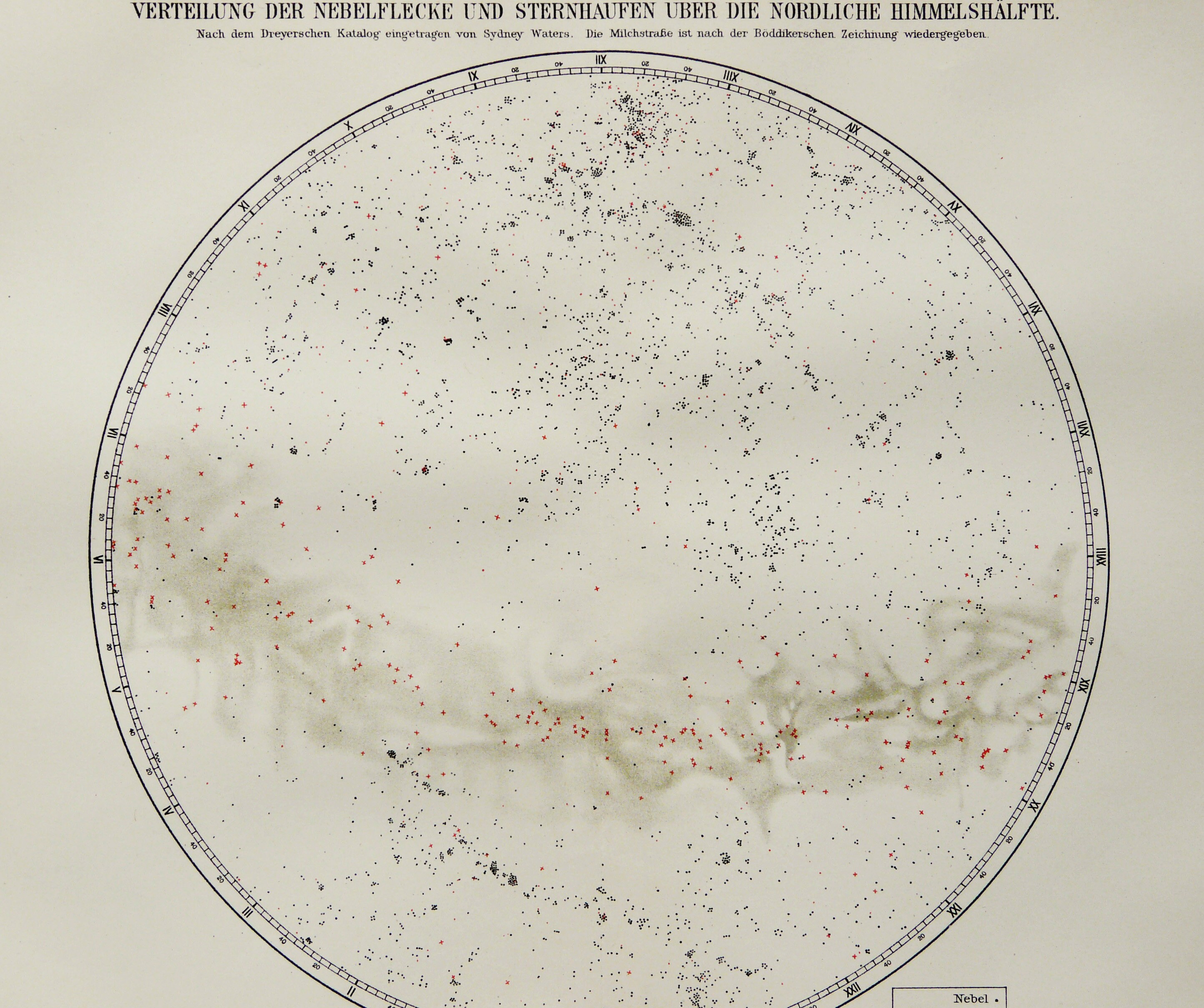 1897 Antique Celestial Chart of CONSTELLATIONS. STARS. Milky Way ...