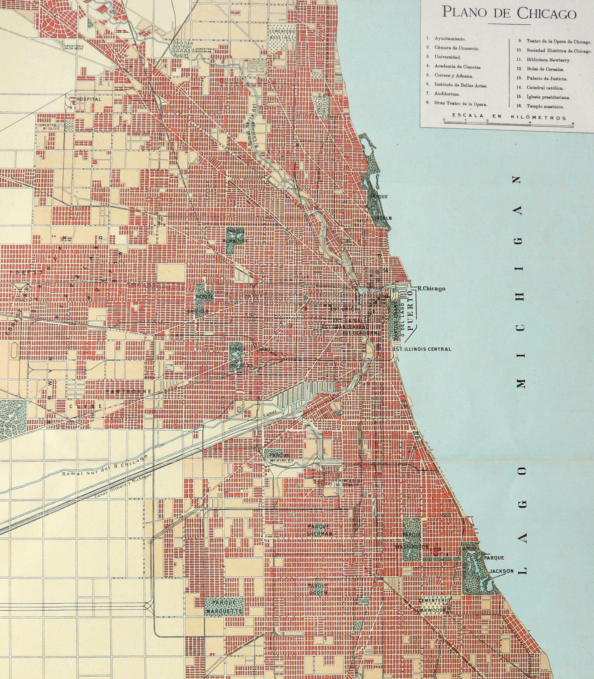 1900 Antique Large City Map of CHICAGO. 124 Years Old Chart - Etsy