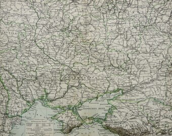 Antique Map of Ukraine - Etsy