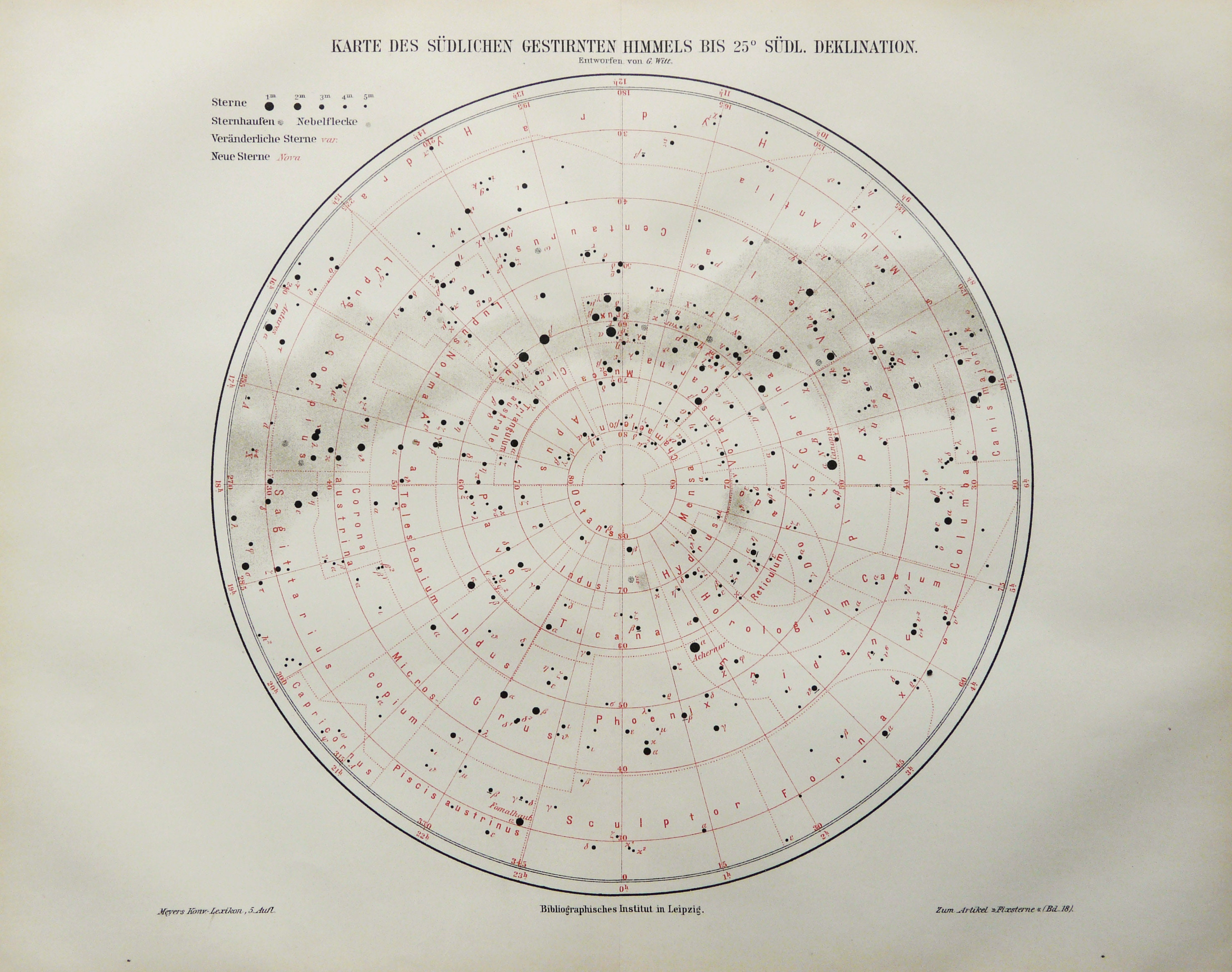 1897 Antique Celestial Chart of CONSTELLATIONS. STARS. Milky - Etsy