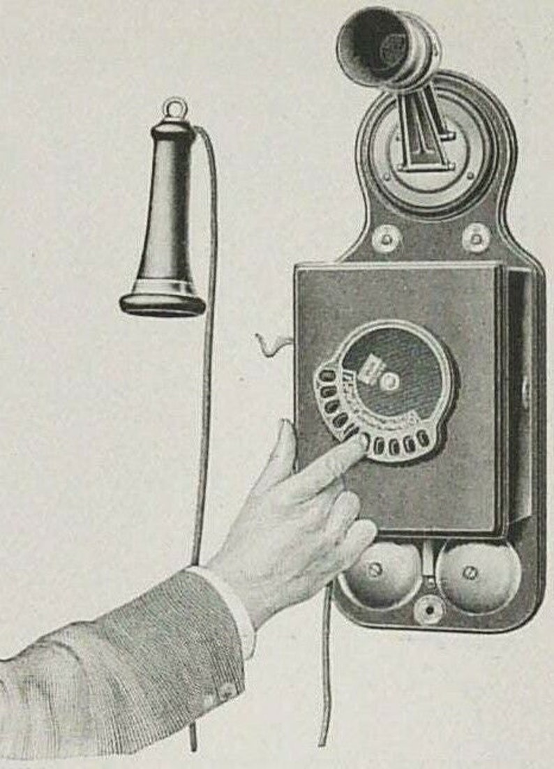 1900 Antique Print of ANCIENT TELEPHONES. PHONES. Telecomunications ...