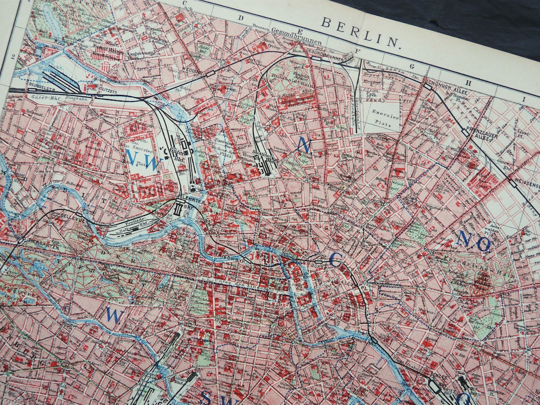 1900 Antique City Map of BERLIN GERMANY. 123 Years Old Town - Etsy