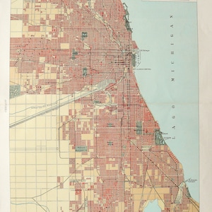 1900 Antique Large City Map of CHICAGO. 126 Years Old Chart - Etsy