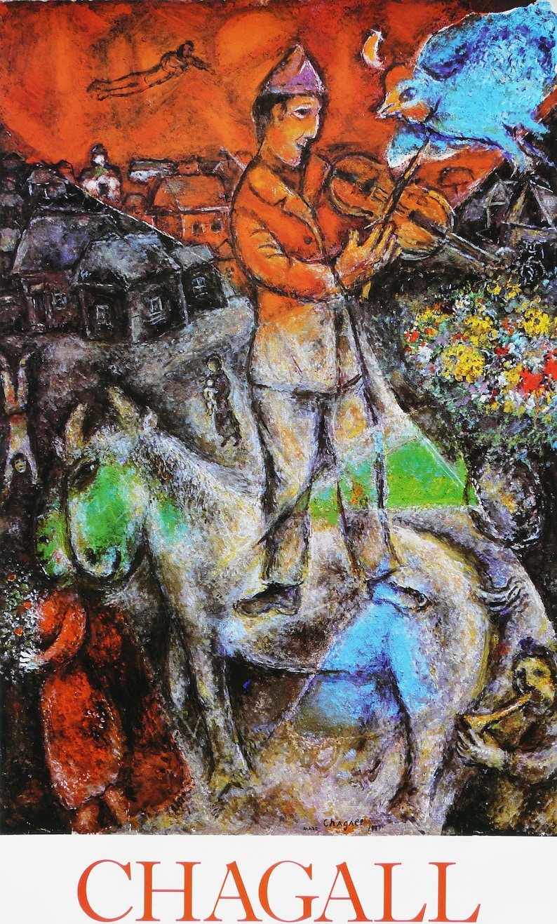 MARC CHAGALL: "le Violiniste", Original Exhibition Poster for Galerie ...