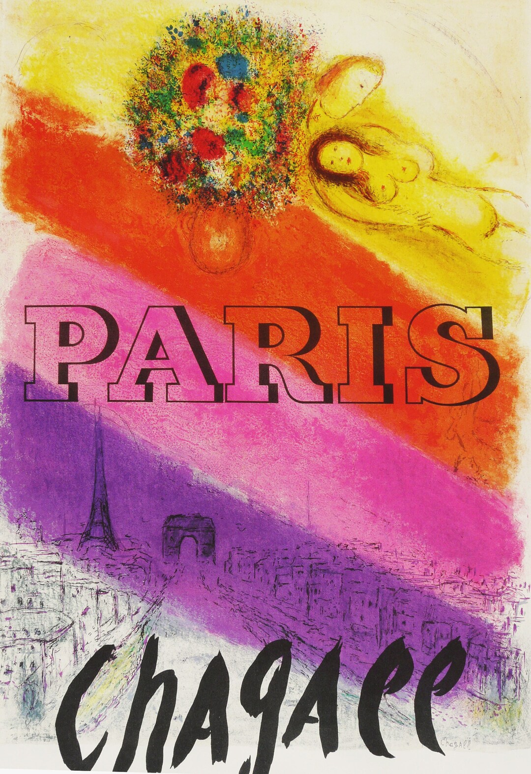 MARC CHAGALL: paris, Exhibition Poster for Galerie Maeght, Paris ...