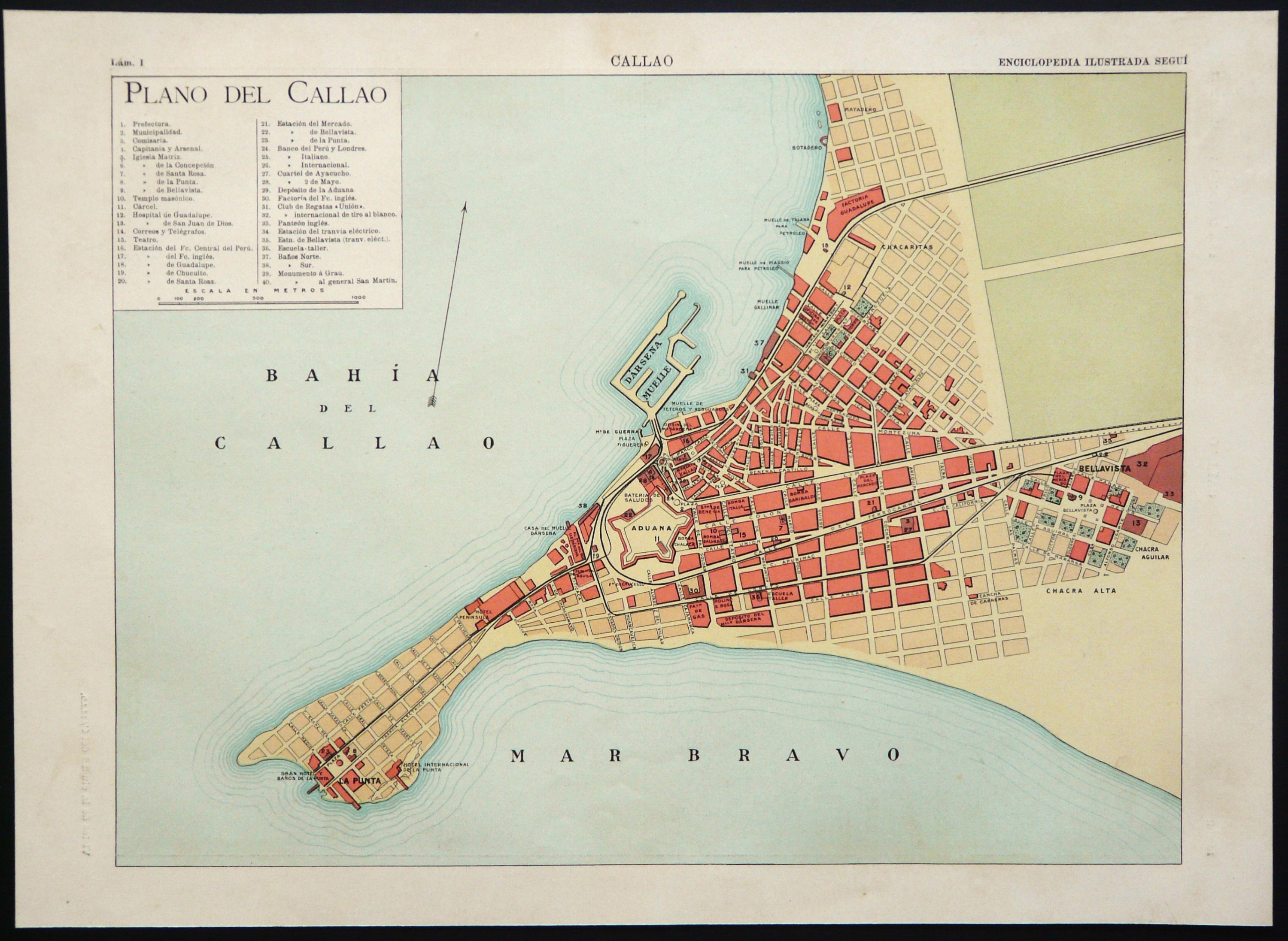 1900 Antique City Map of EL CALLAO, PERU. 124 Years Old Chart - Etsy