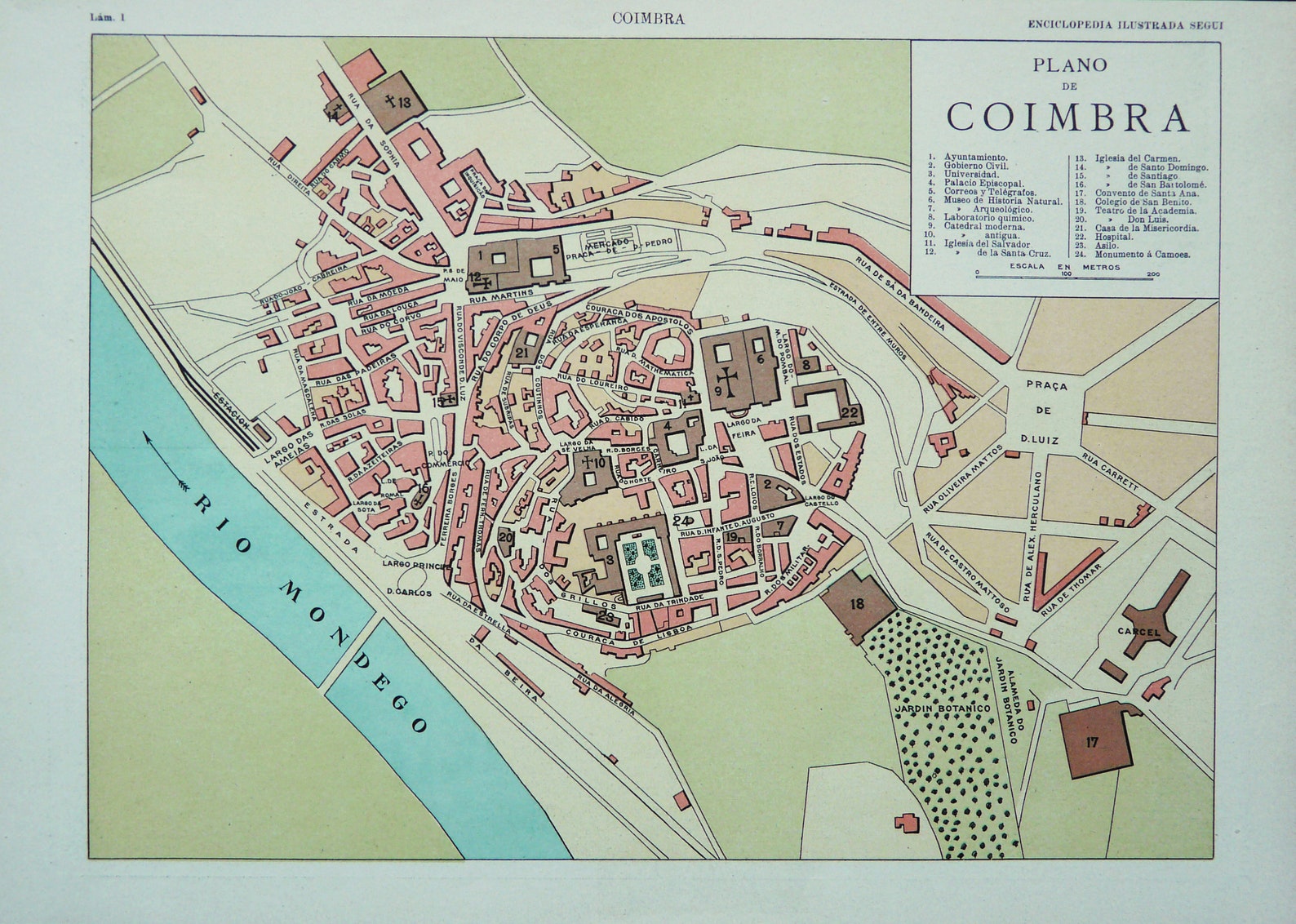 1900 Antique City Map of COIMBRA PORTUGAL. 122 Years Old - Etsy
