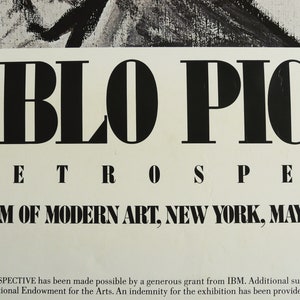 PABLO PICASSO, Original Exhibition Poster for the Museum of Modern Art ...