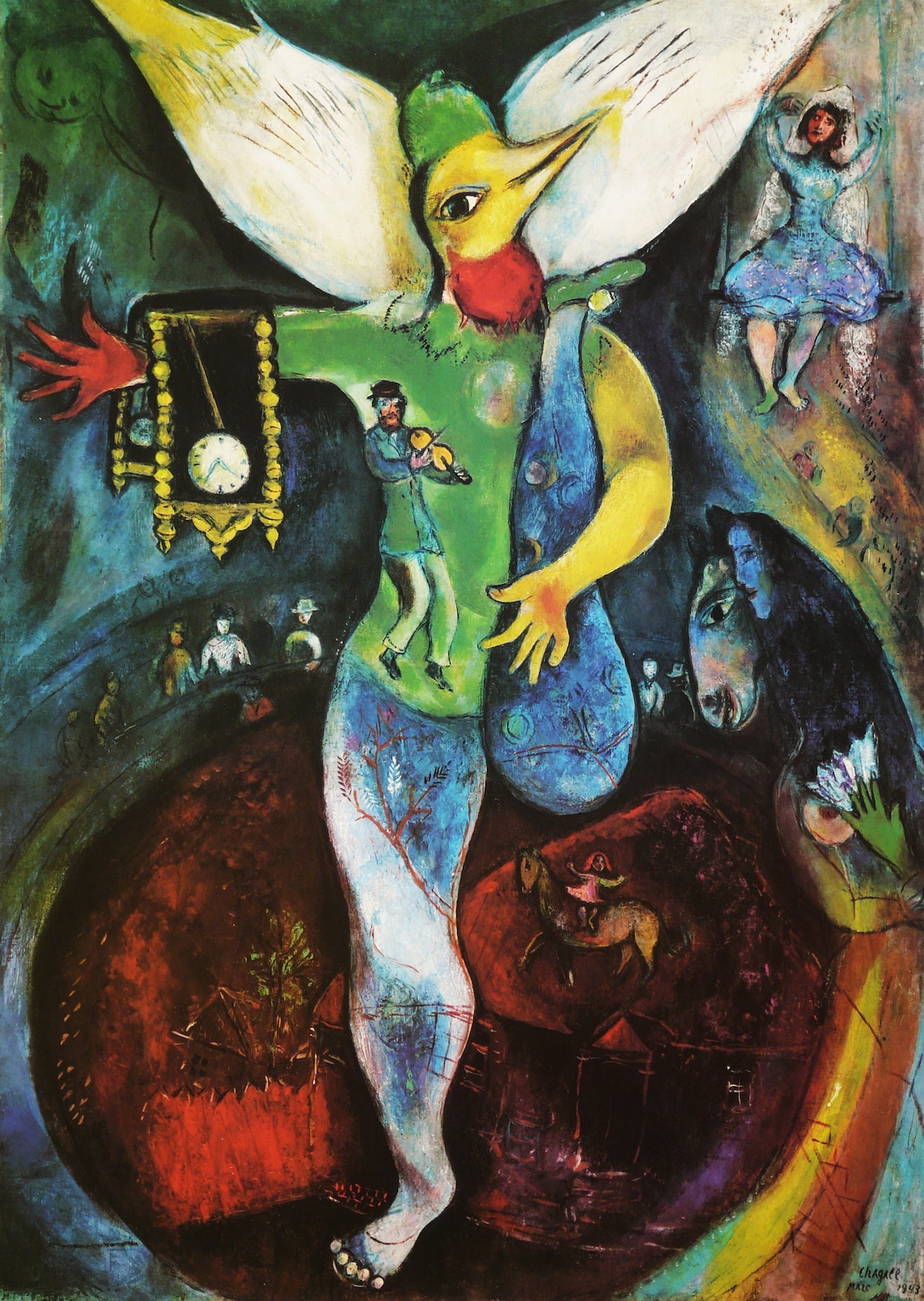 MARC CHAGALL, "le Jongleur". Original Exhibition Poster for Fondation ...