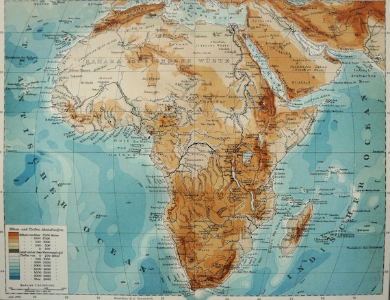 Africa Physical Map Mountains