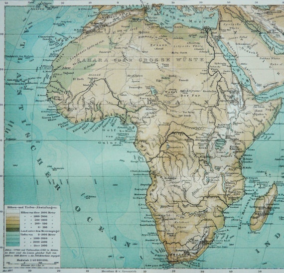 Africa Physical Map Mountains