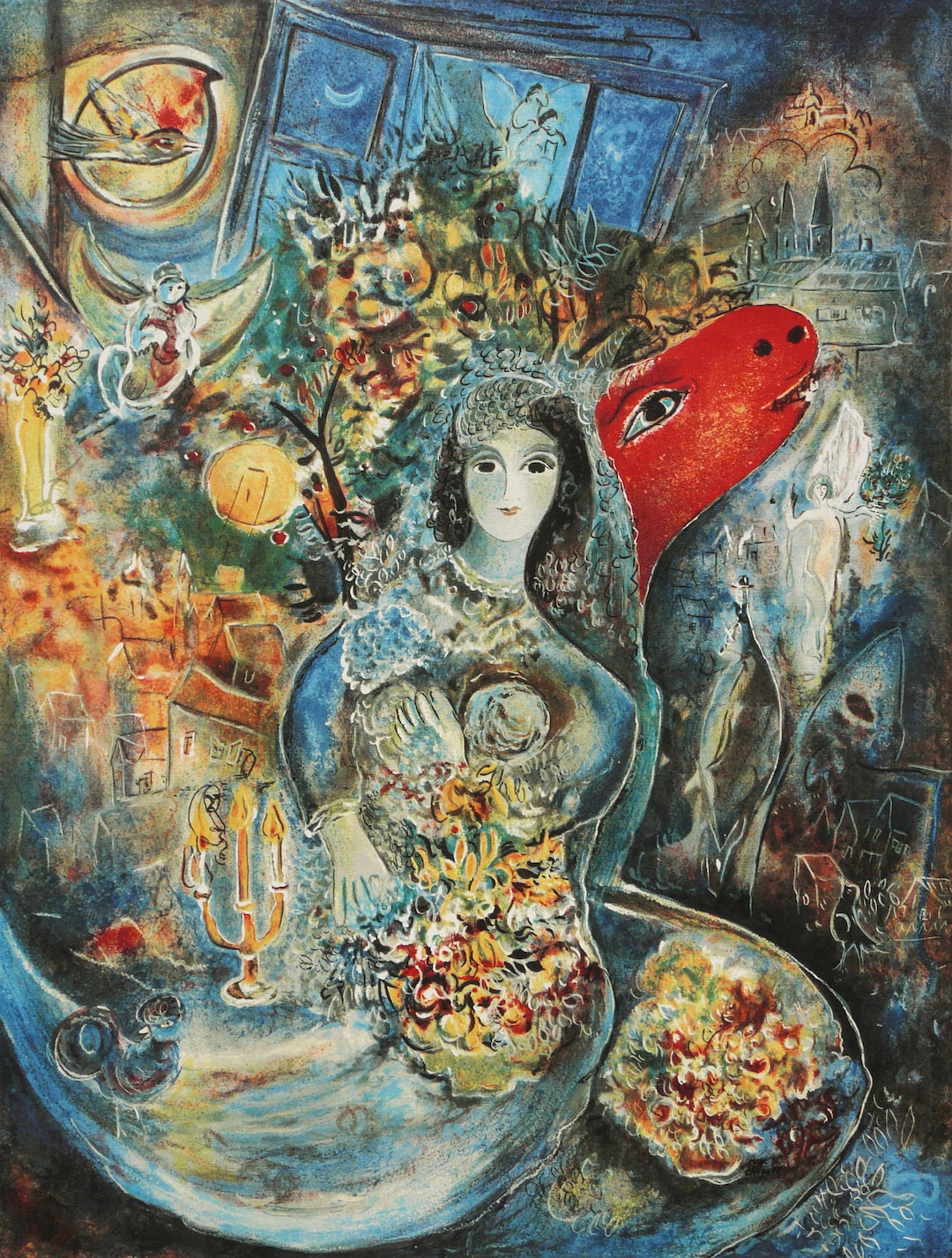 MARC CHAGALL after: bella. Limited Edition Lithograph. Pencil Numbered ...