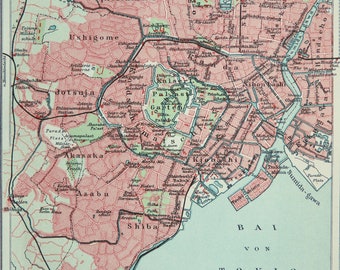 Old Map of Tokyo - Etsy