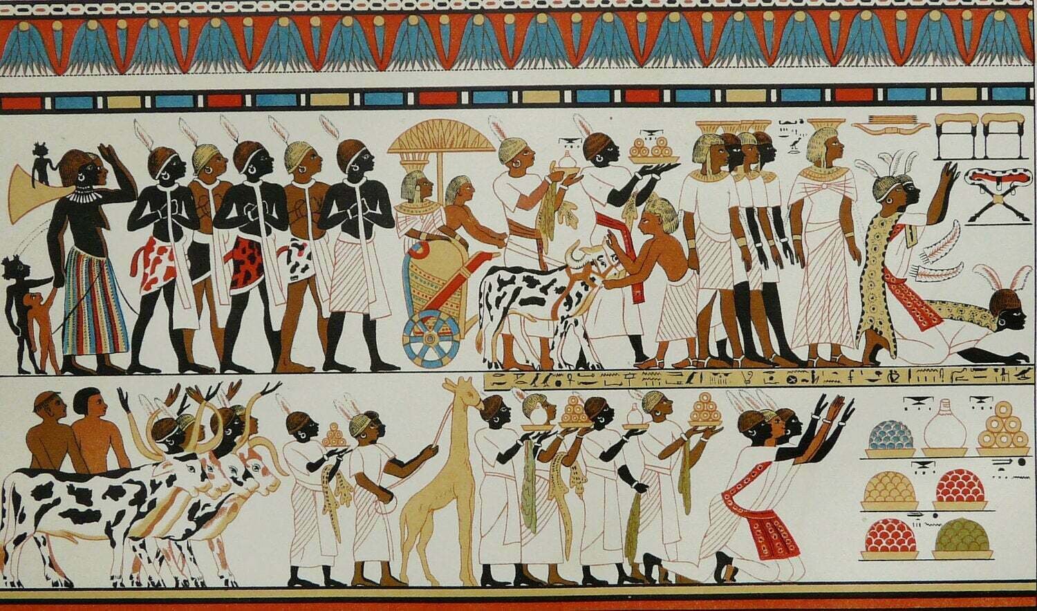 1897 Antique Lithograph of EGYPTIAN PAINTING. Ancient Egypt Art and ...