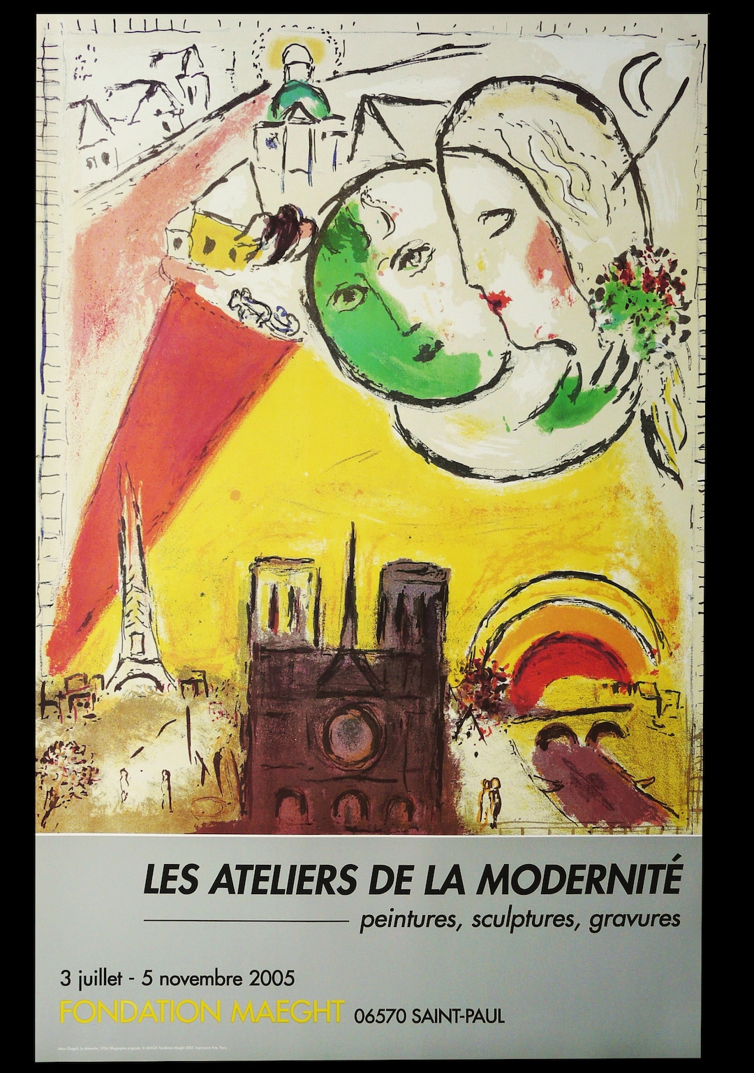 MARC CHAGALL Original Exhibition Poster for Fondation Maeght, Provence ...