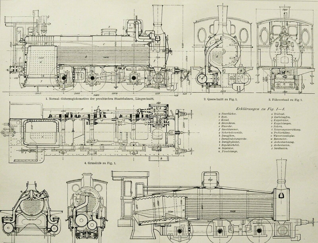 1895 Antique Print: ANTIQUE STEAM LOCOMOTIVE. Steam Engine. Trains. 129 ...