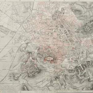 1895 Antique City Map of ATHENS, GREECE. 129 Years Old Town Map. - Etsy
